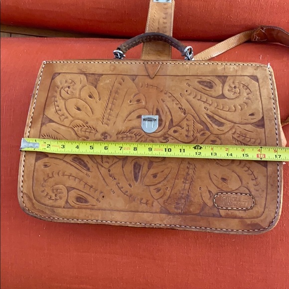 Bags | Vintage Hand Tooled Leather Briefcase | Poshmark